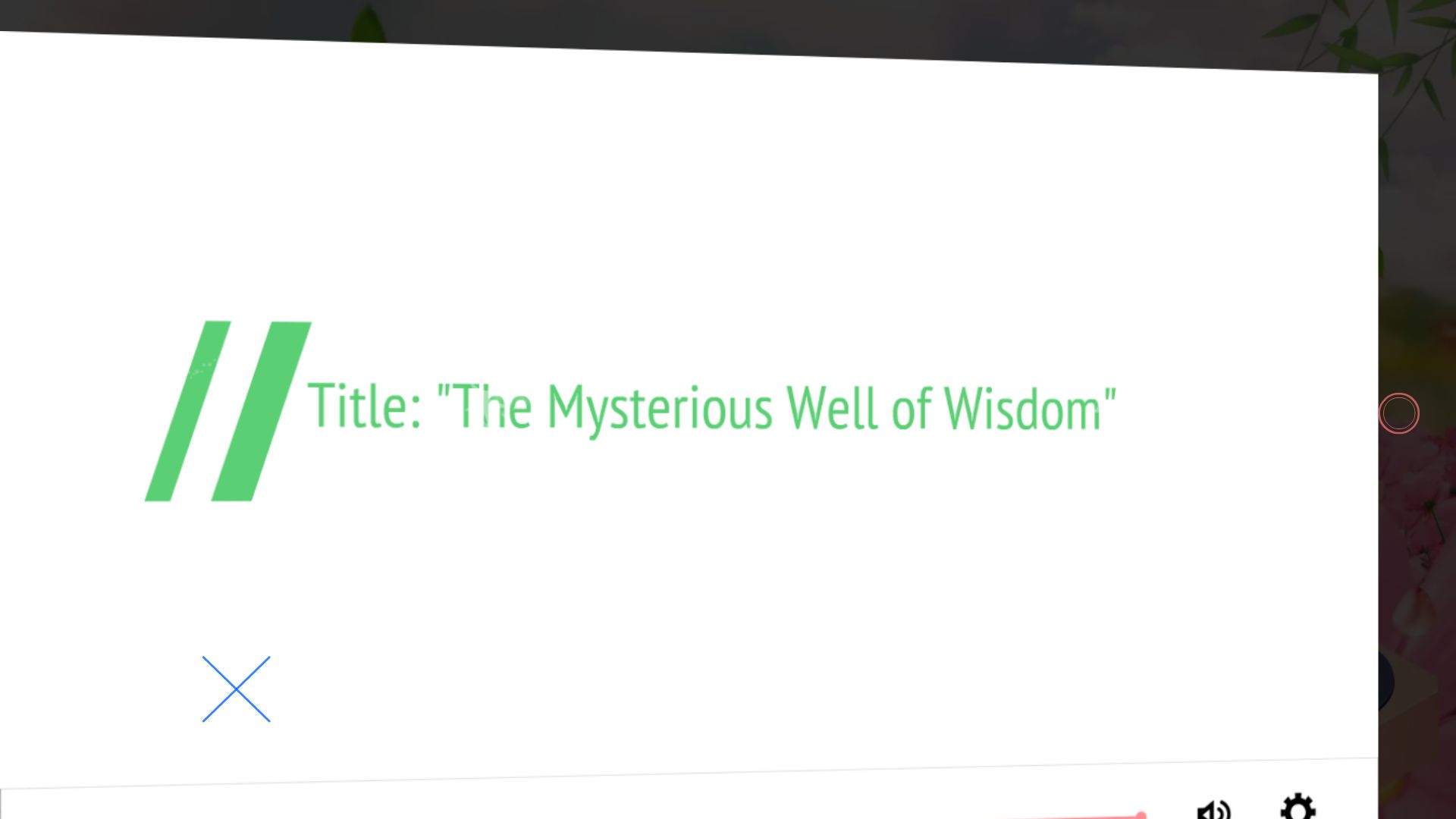 Title: "The Mysterious Well of Wisdom". - Animated Video By Owais Sayed ...
