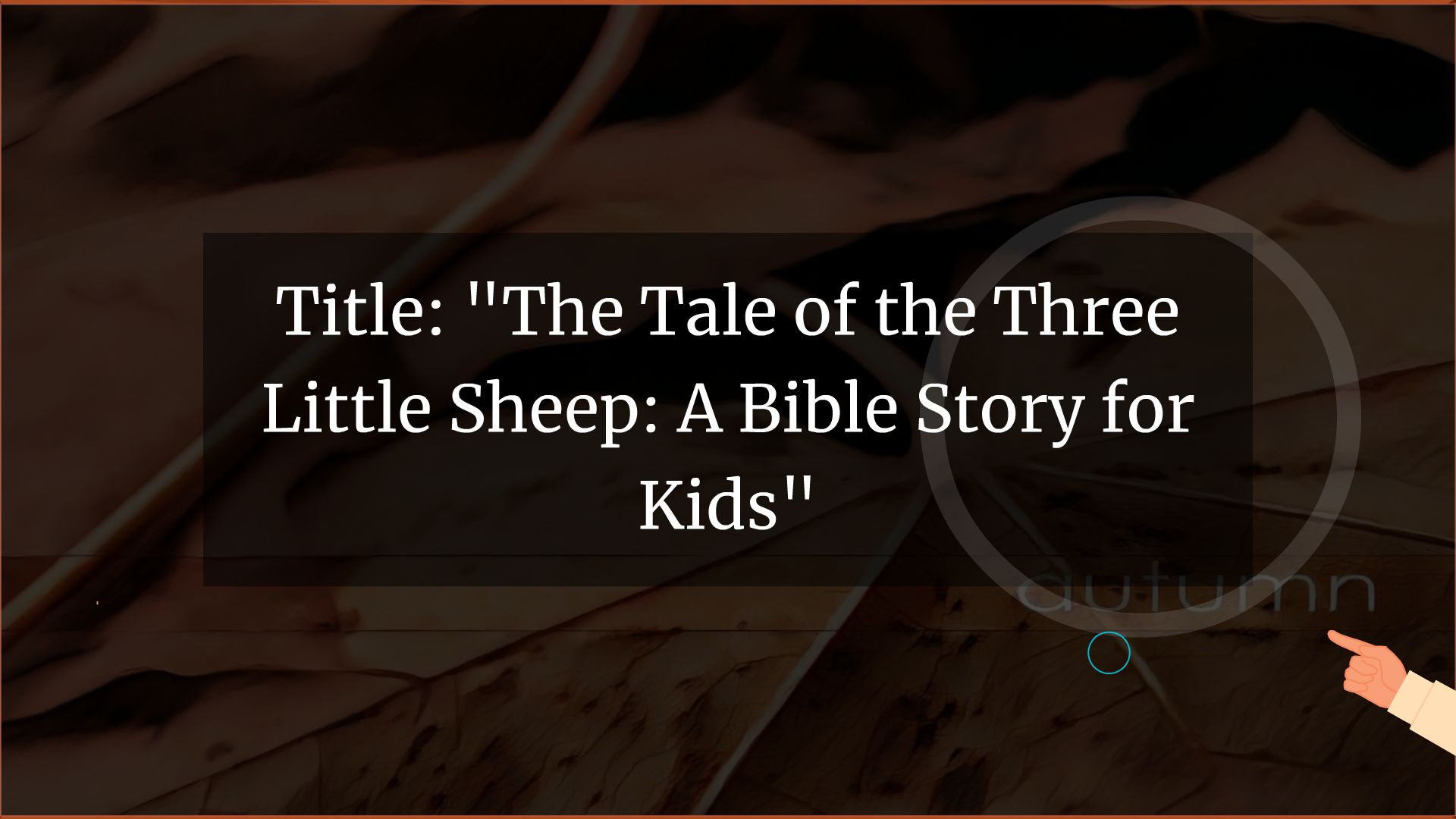 Title: "The Tale of the Three Little Sheep: A Bible Story for Kids ...