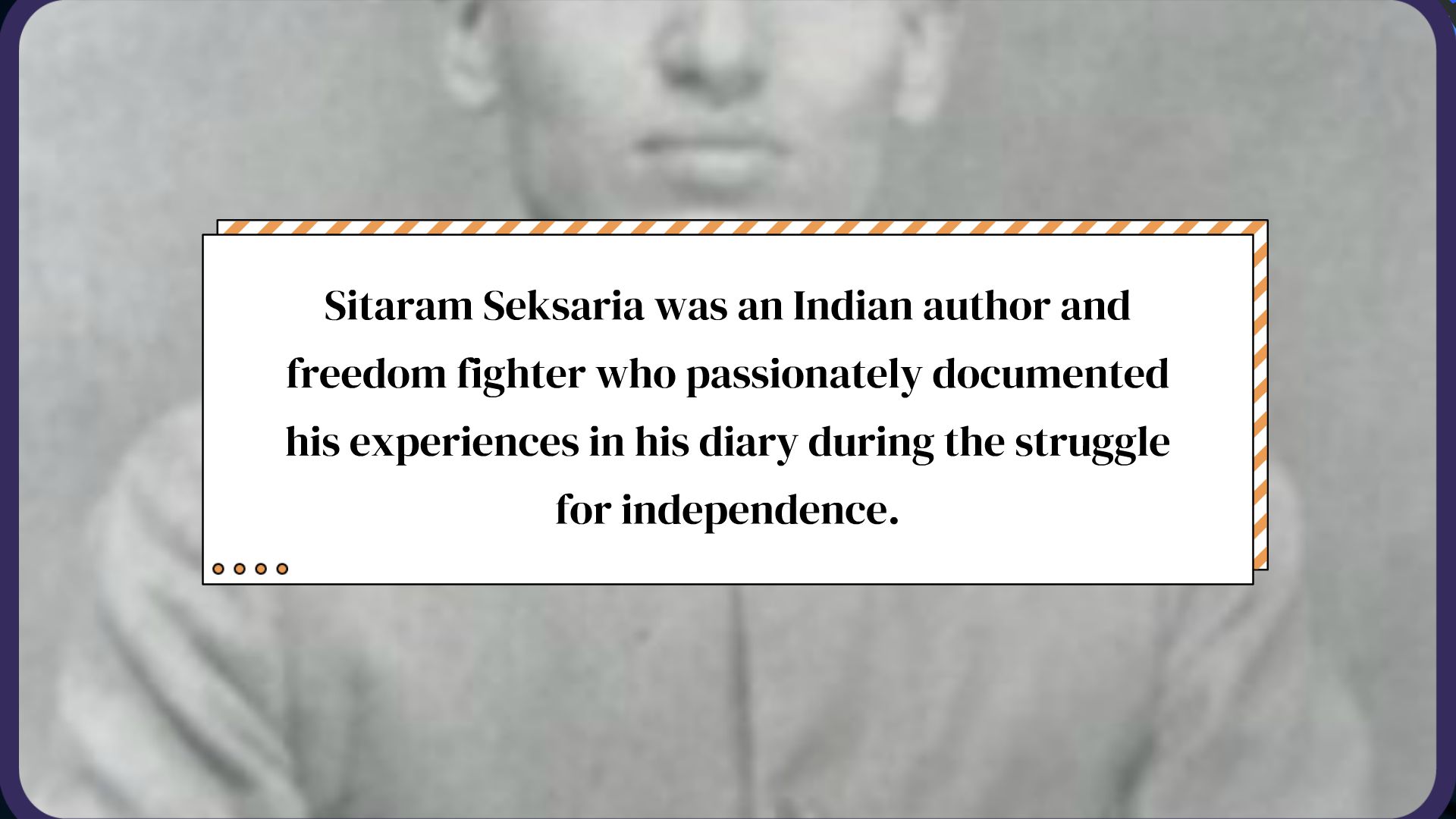 Sitaram Seksaria was an Indian author and freedom fighter who ...