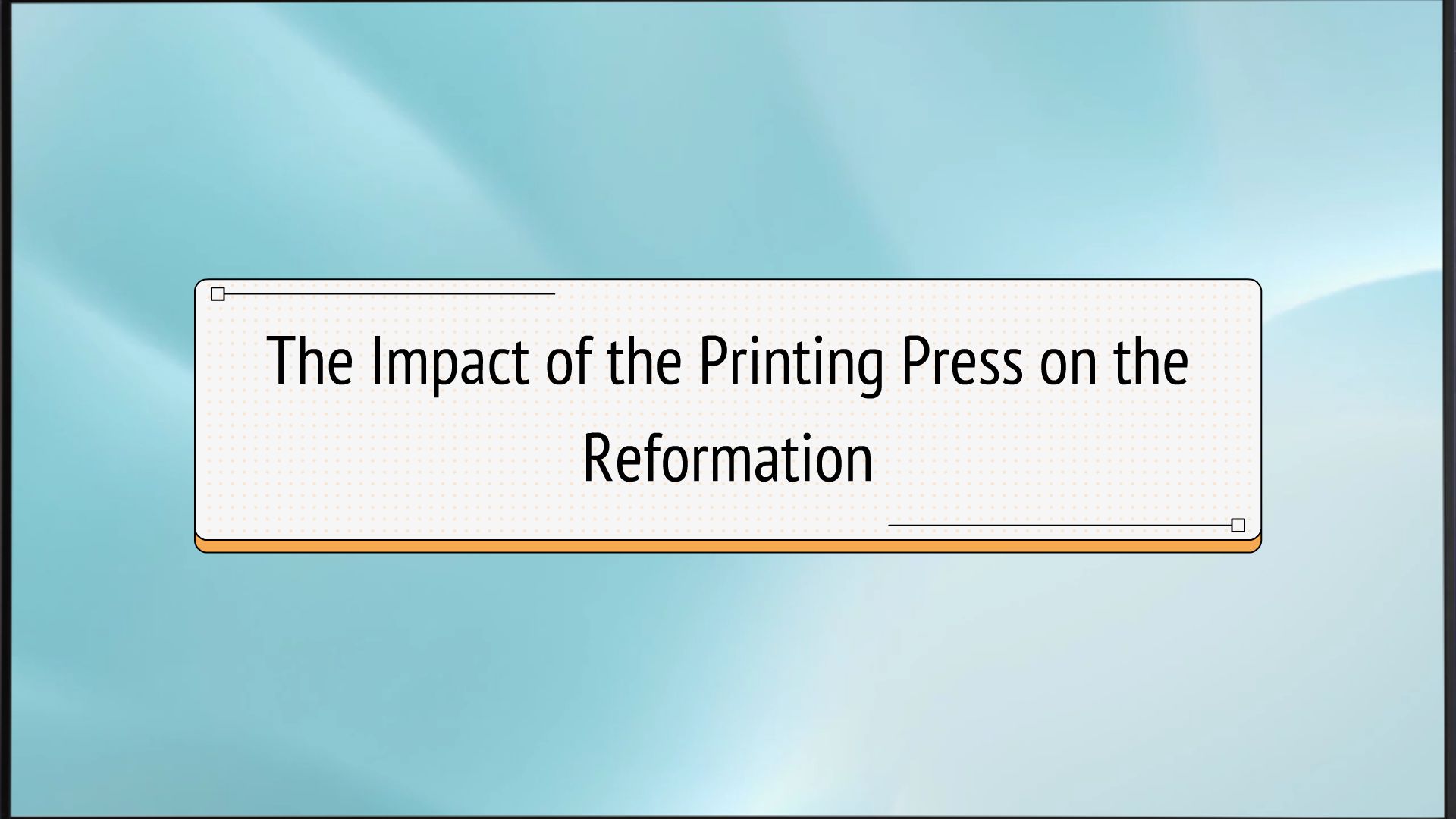The Impact of the Printing Press on the Reformation. - Animated Video ...