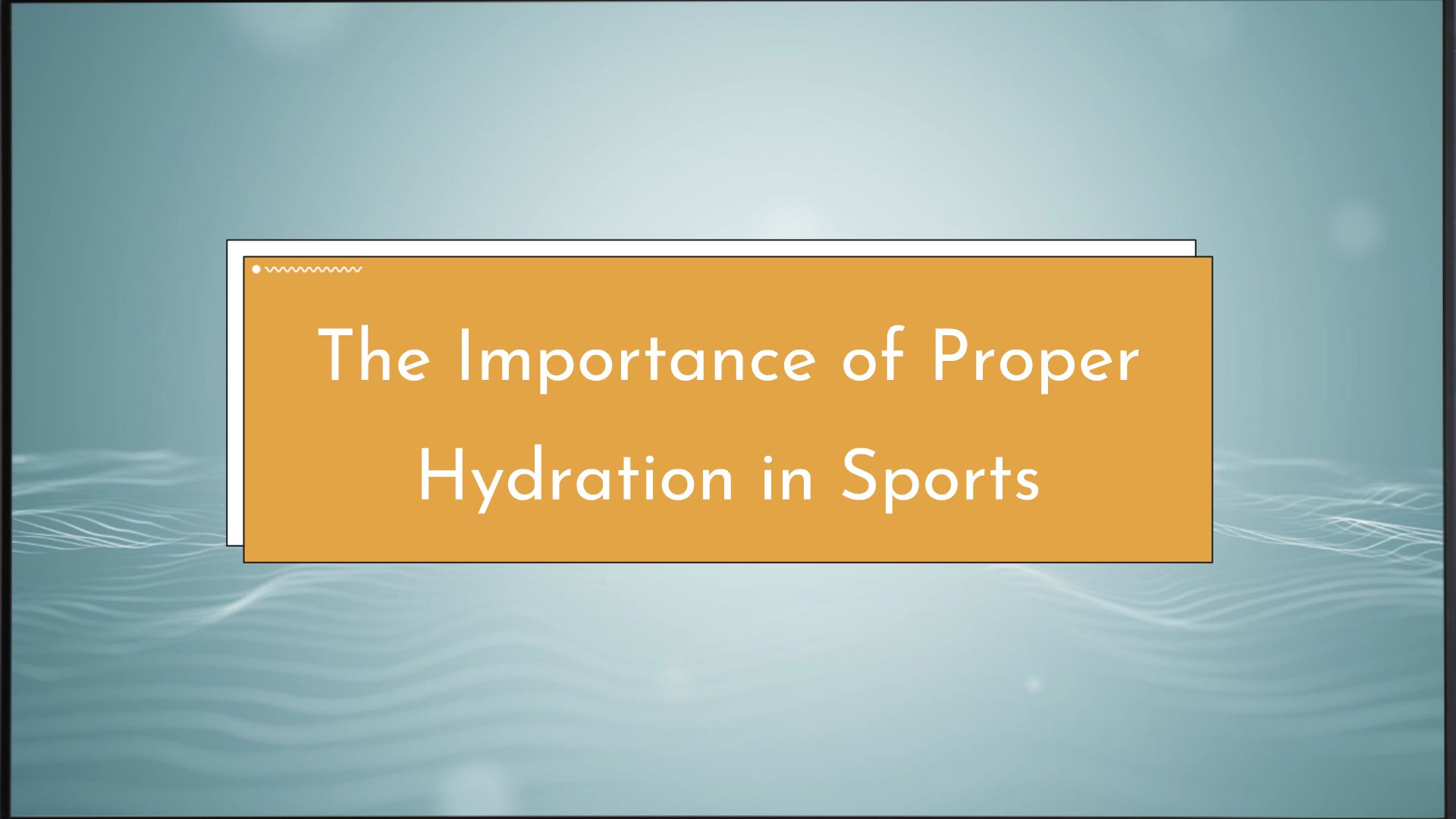 The Importance of Proper Hydration in Sports - Animated Video By ...