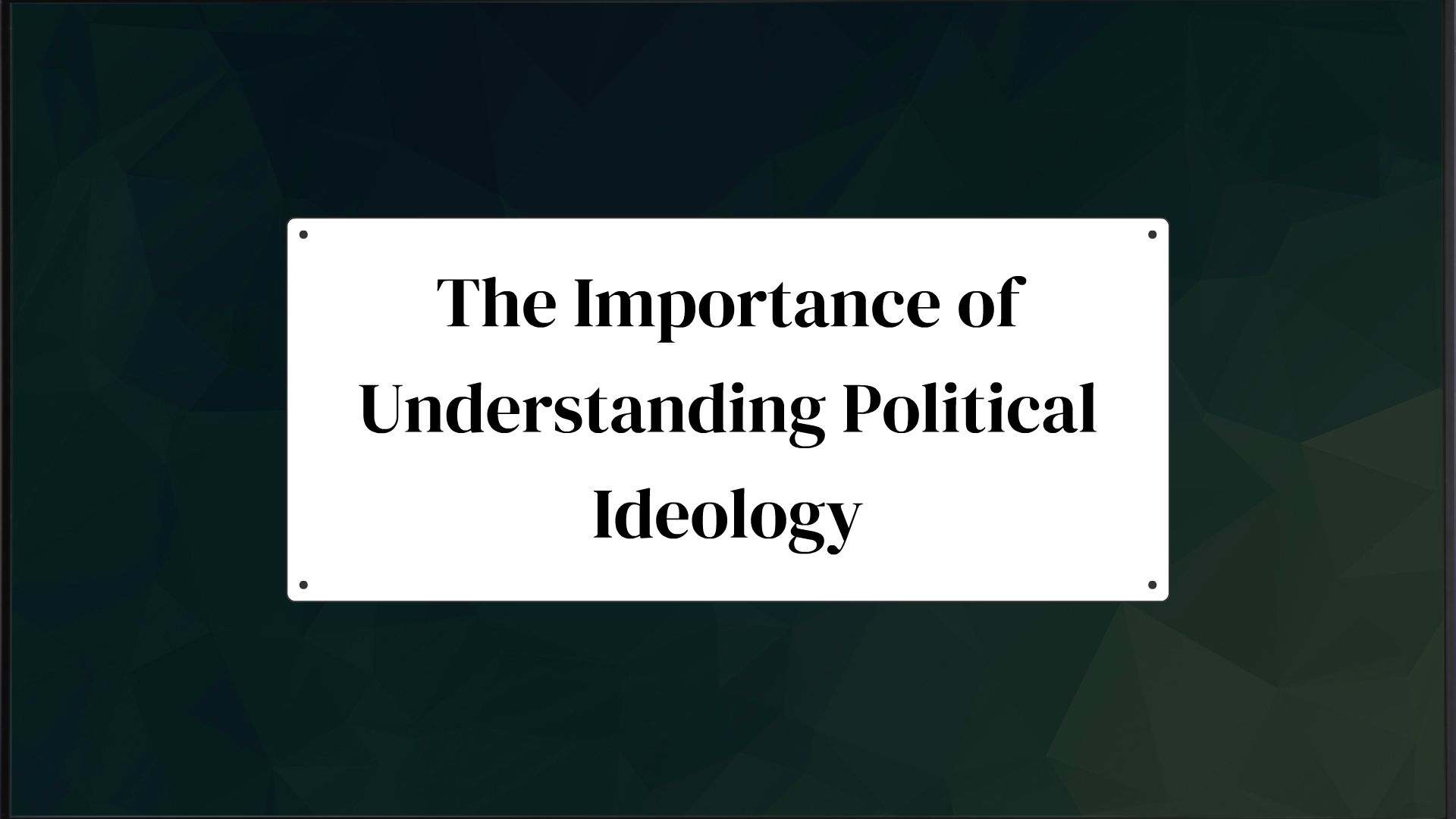 The Importance of Understanding Political Ideology. - Animated Video By ...