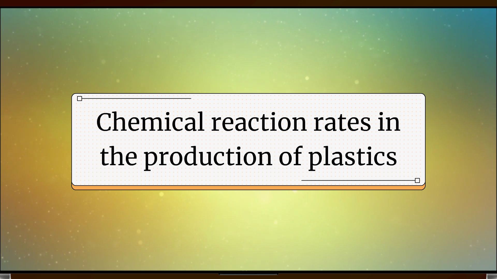 Chemical reaction rates in the production of plastics. - Animated Video ...
