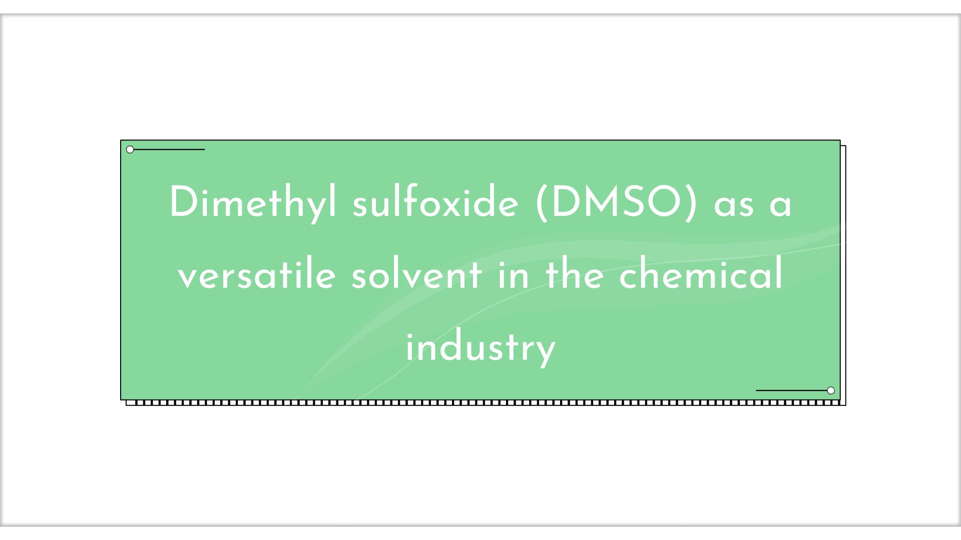 Dimethyl sulfoxide (DMSO) as a versatile solvent in the chemical ...