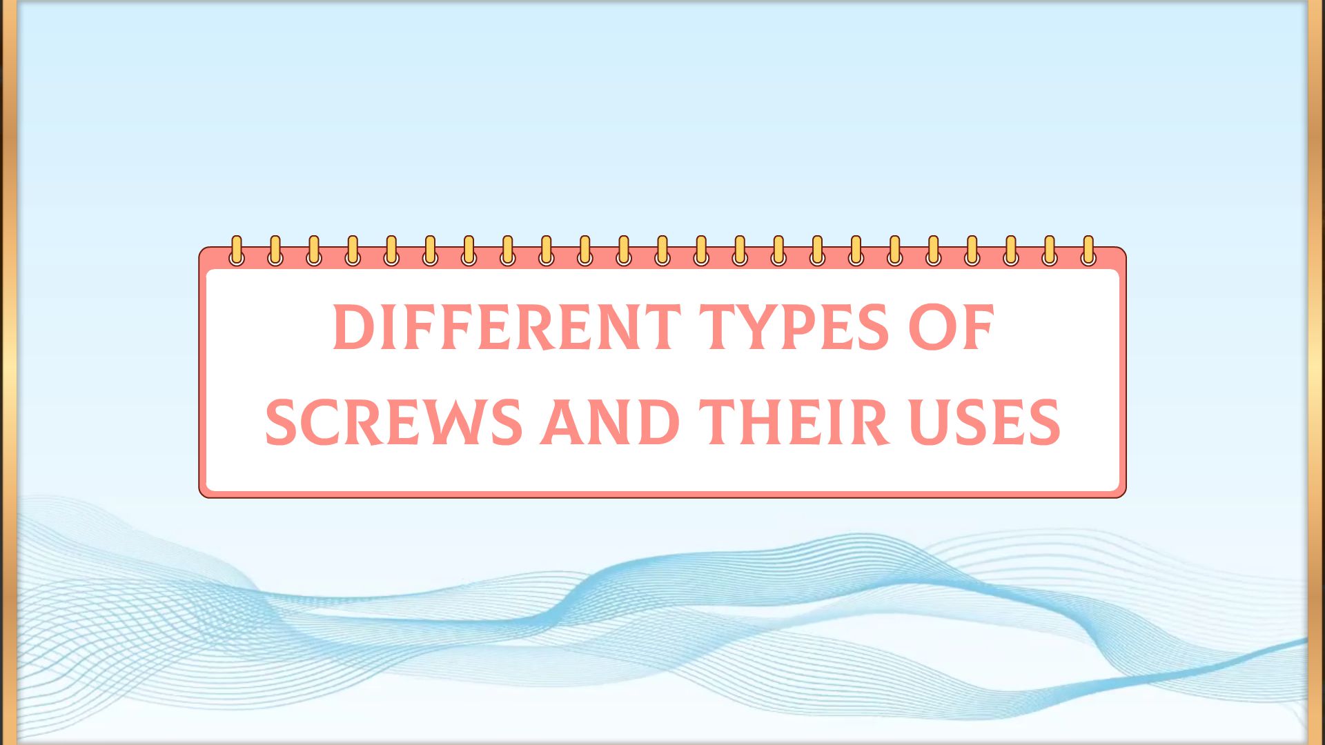 Different Types of Screws and Their Uses. - Animated Video By Sketchy ...