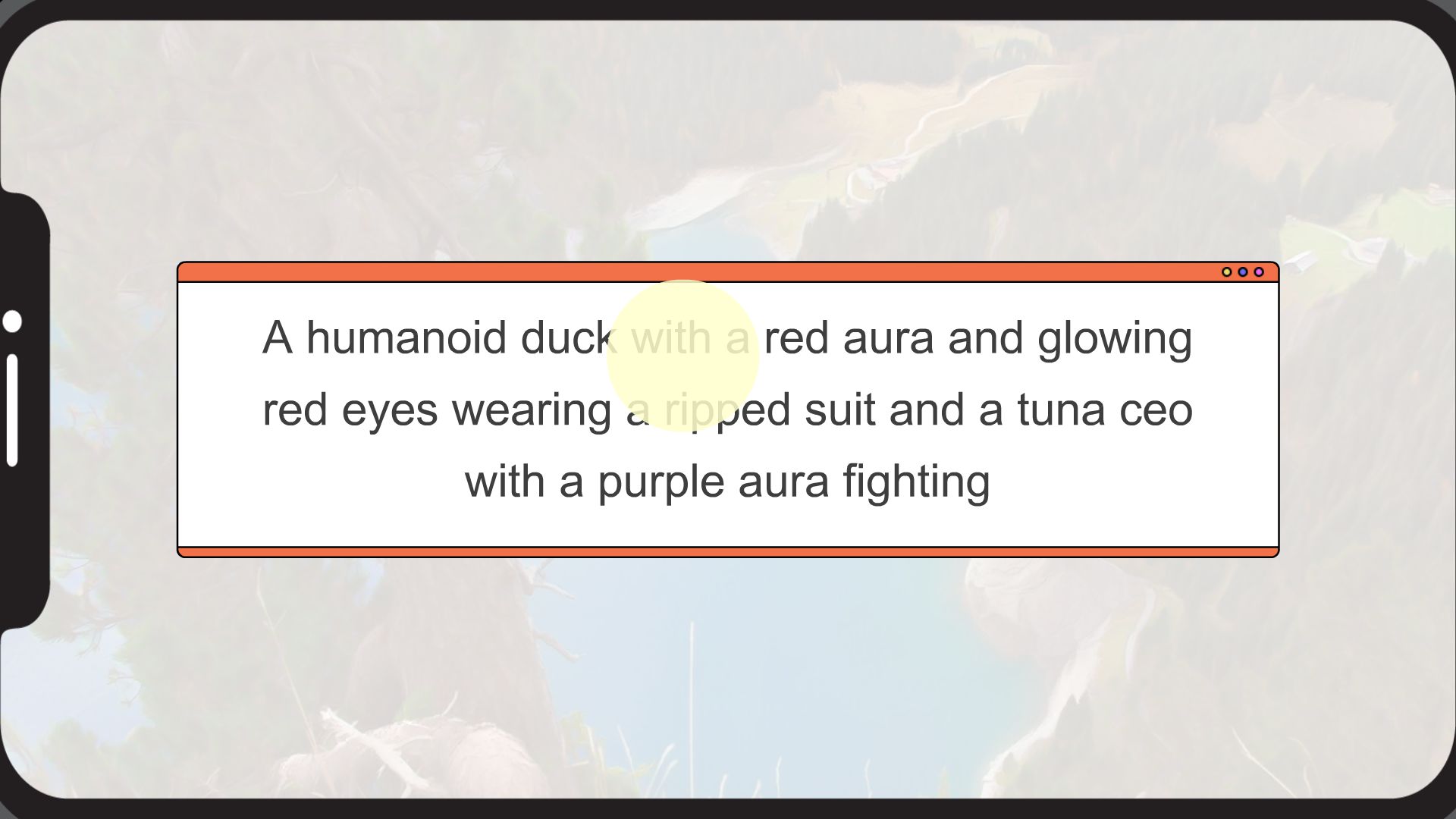 A humanoid duck with a red aura and glowing red eyes wearing a ripped ...