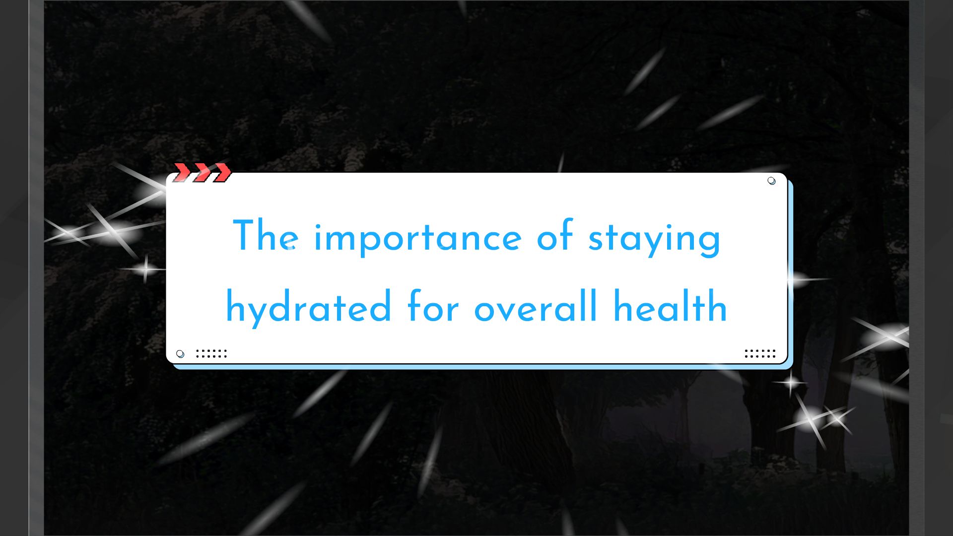 The importance of staying hydrated for overall health. - Animated Video ...