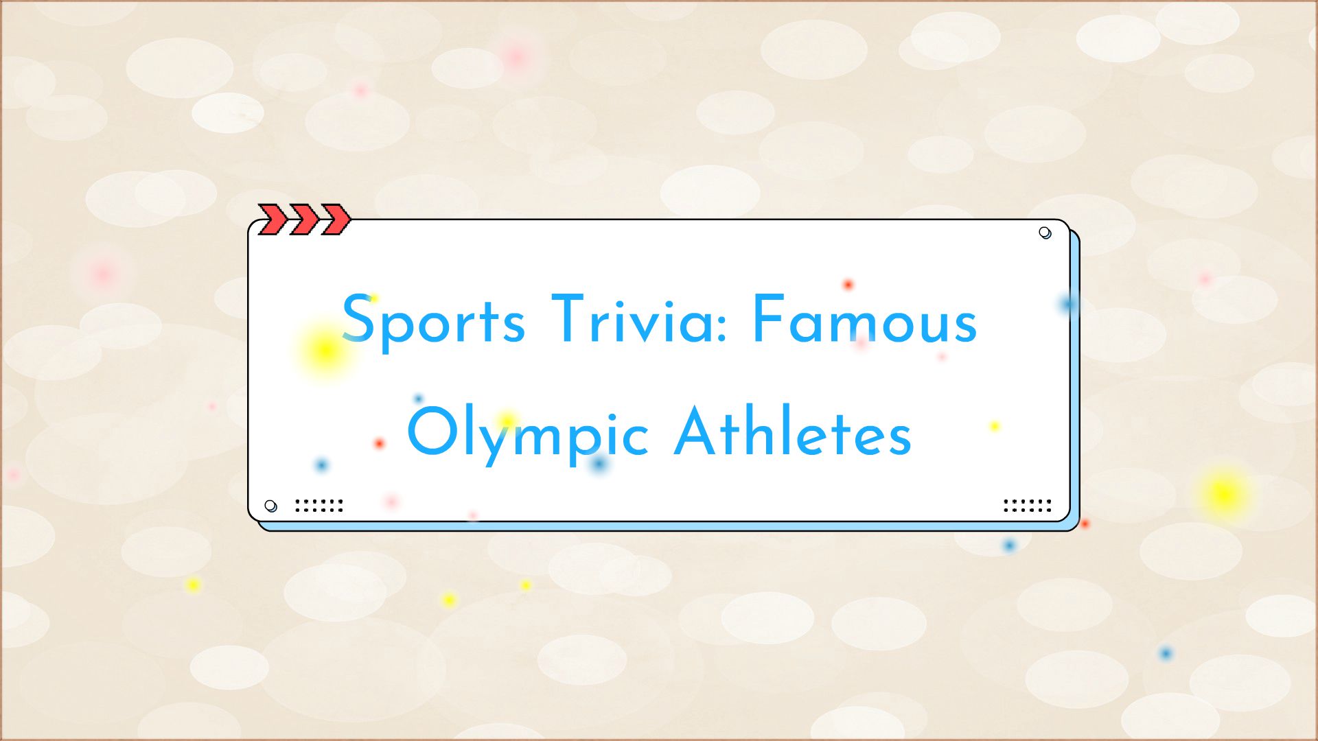 Sports Trivia: Famous Olympic Athletes. - Animated Video By Furry ...