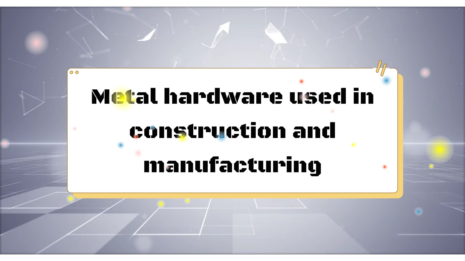 Metal hardware used in construction and manufacturing. - Animated Video ...