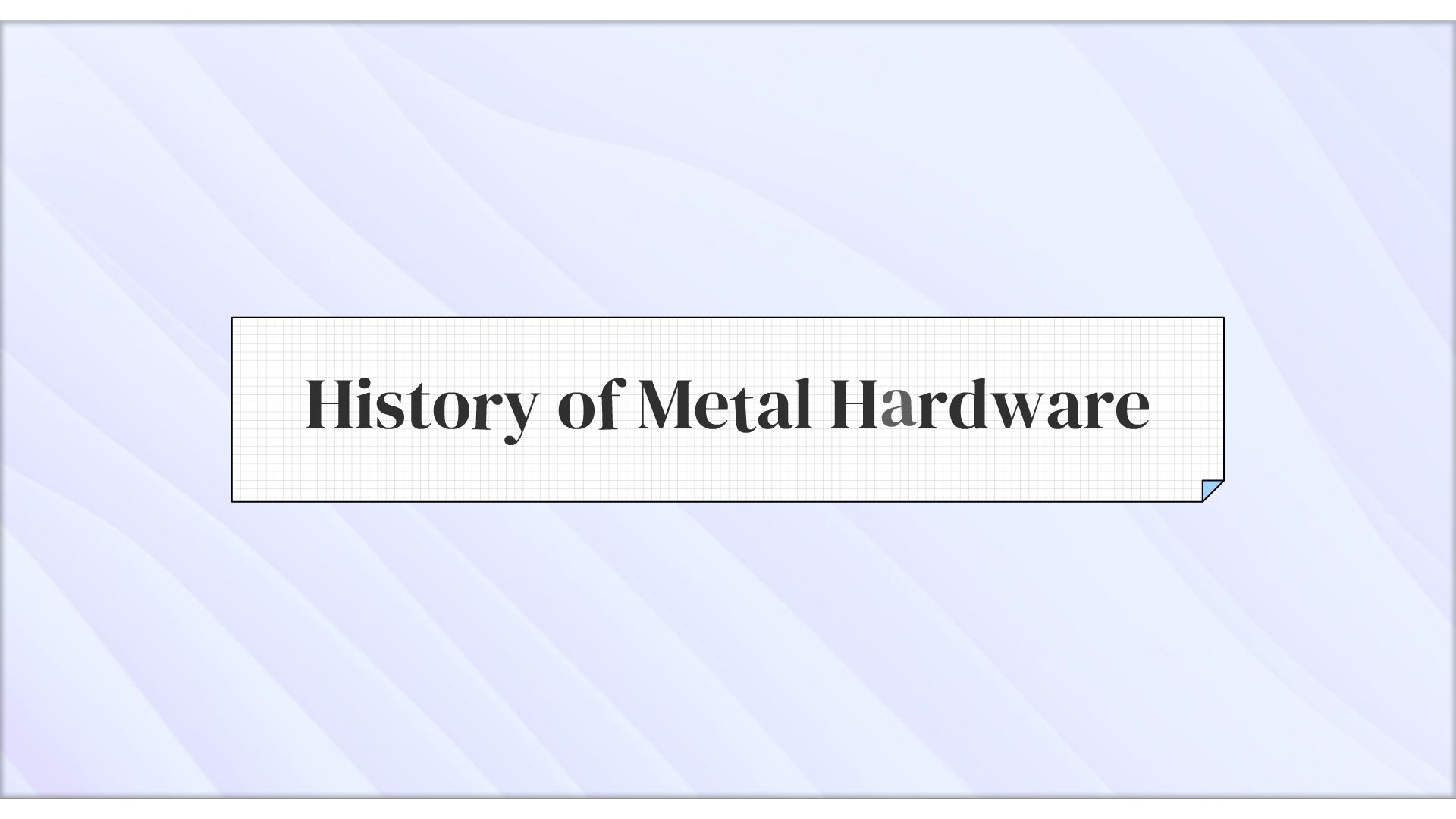 History of Metal Hardware. - Animated Video By Digi_Designer - Mango ...