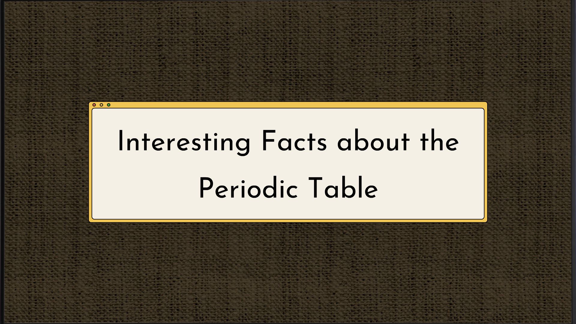 Interesting Facts about the Periodic Table. - Animated Video By Toon ...