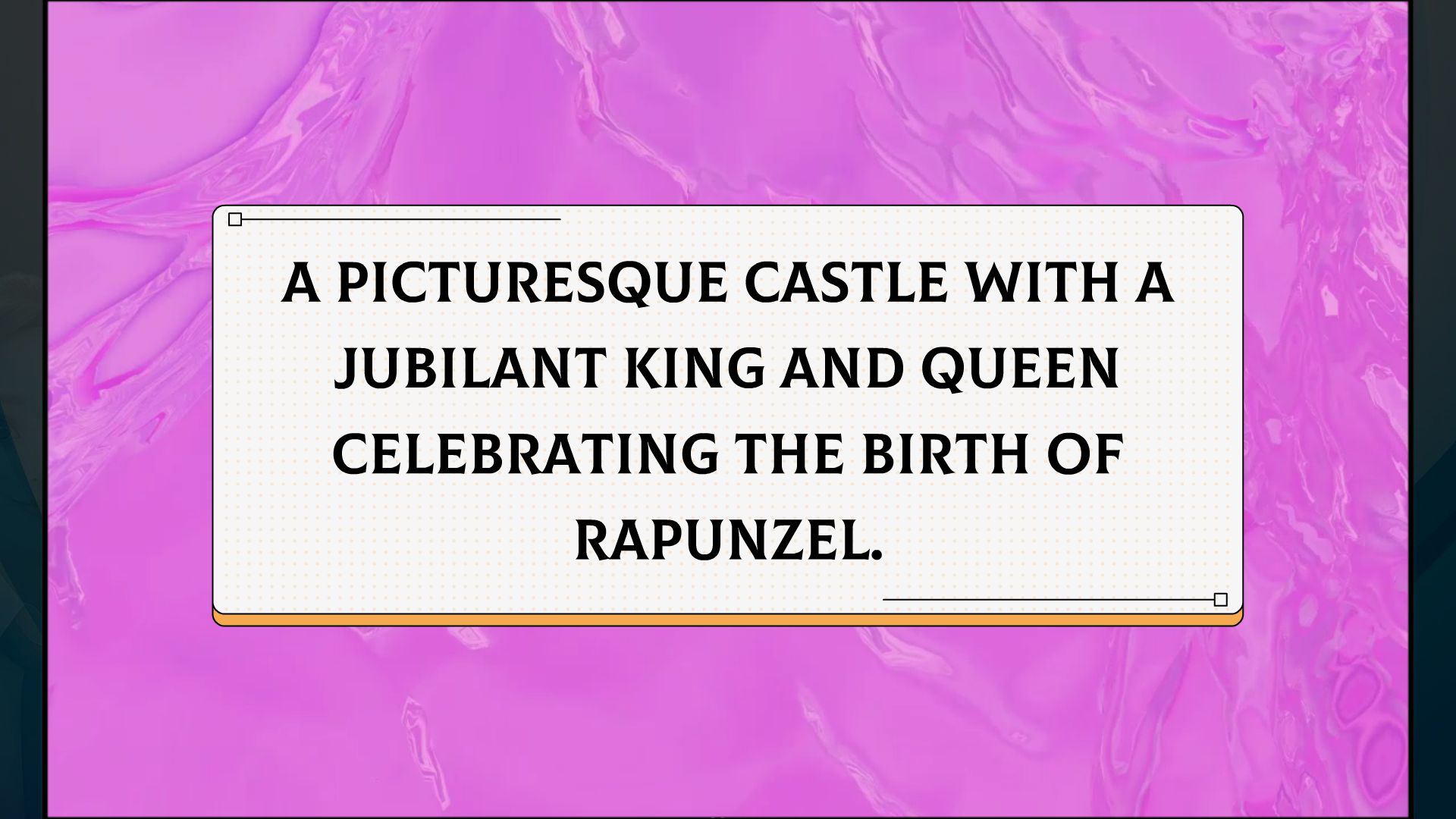 A picturesque castle with a jubilant king and queen celebrating the ...