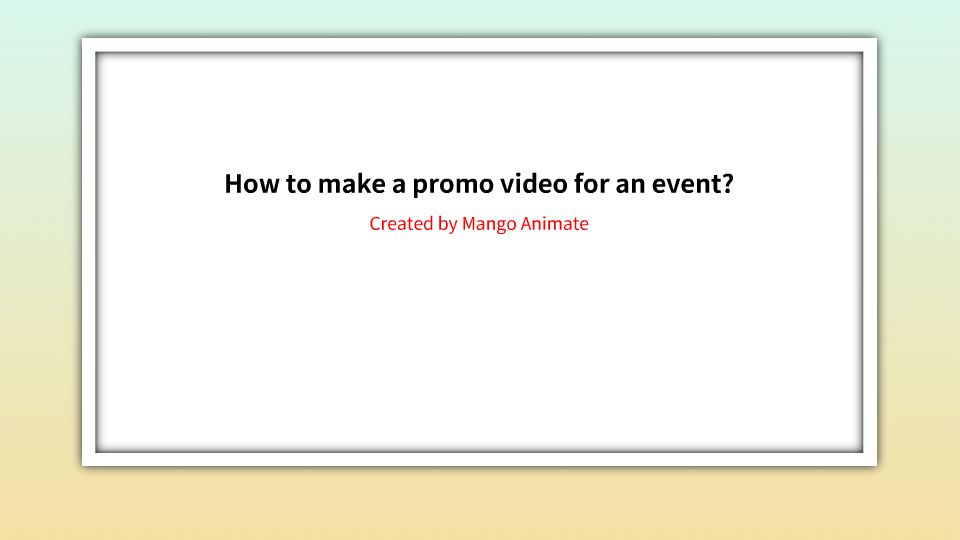How to make a promo video for an event? animation video created by ...