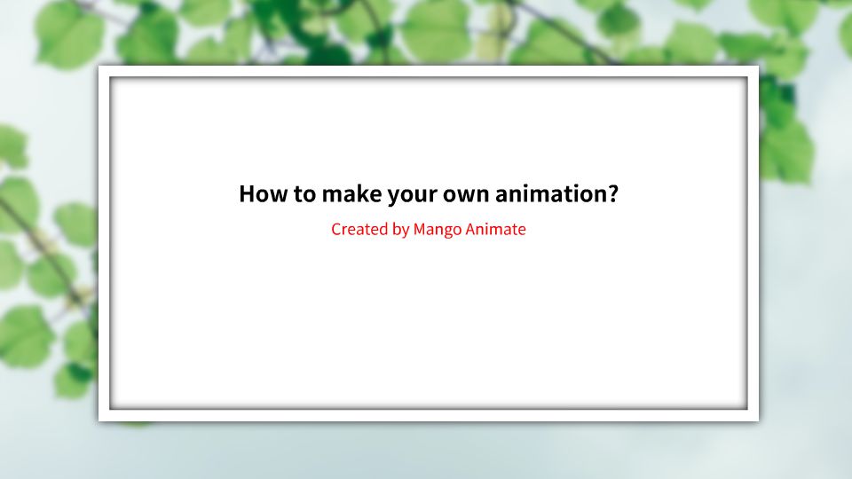 How to make your own animation? animation video created by Cartoon ...