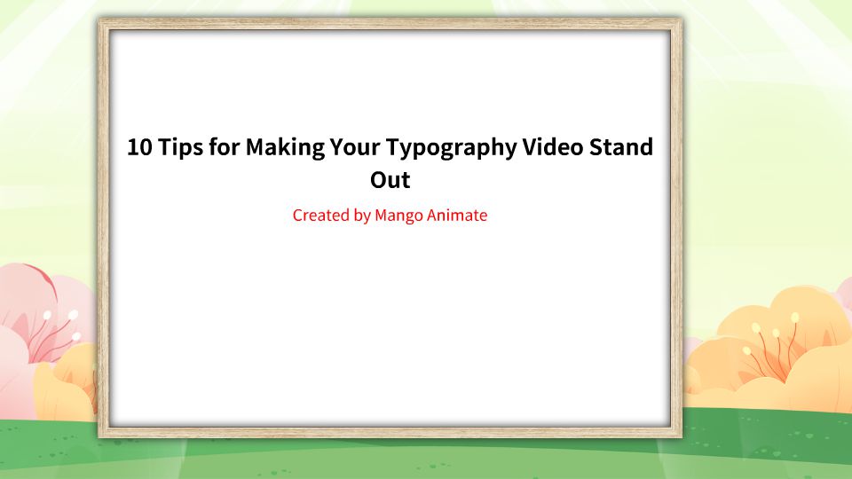 10 Tips for Making Your Typography Video Stand Out animation video ...
