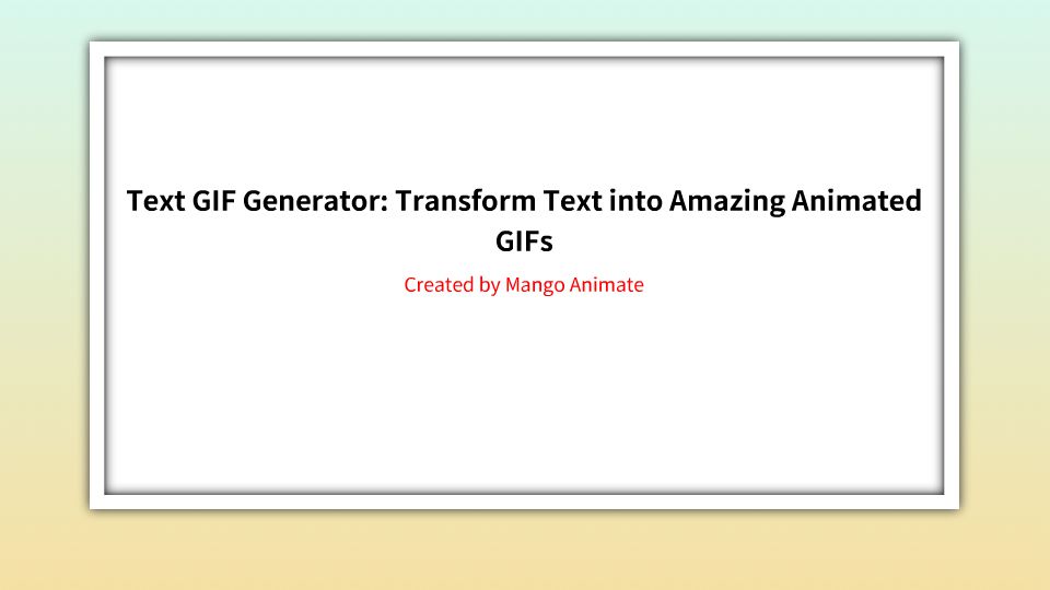 Text GIF Generator: Transform Text into Amazing Animated GIFs animation ...